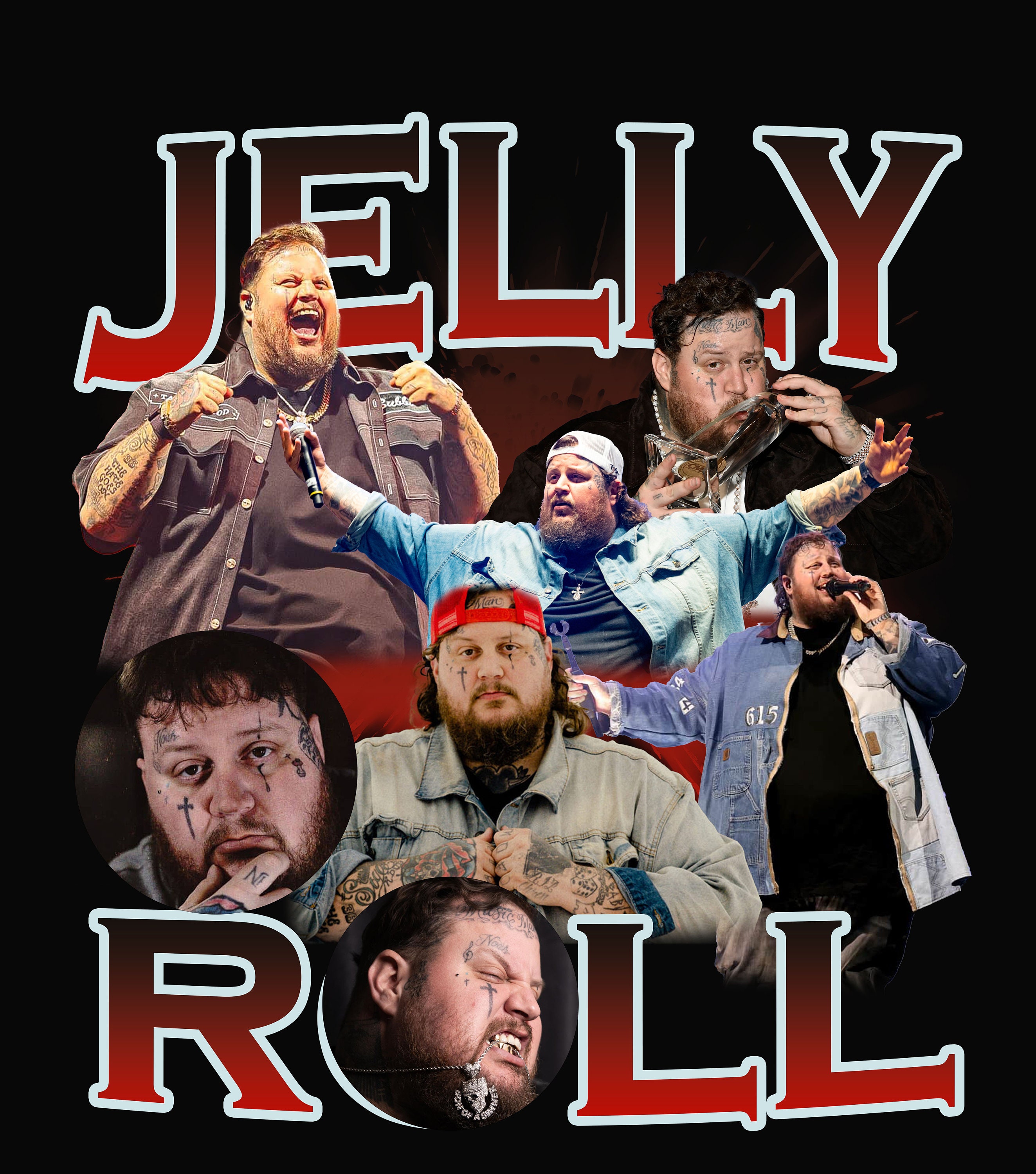 Jelly Roll Retro Png, Jelly Roll American Rock Singer Png,jelly Roll ...