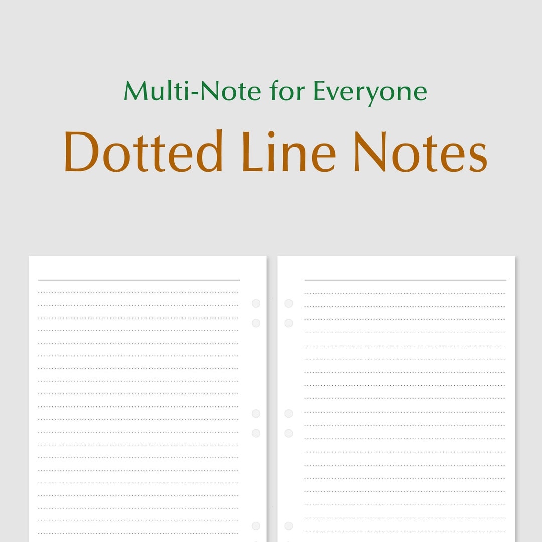 A5 Notes Dotted Line Notes, Printable Planner Inserts, Printable Dotted ...
