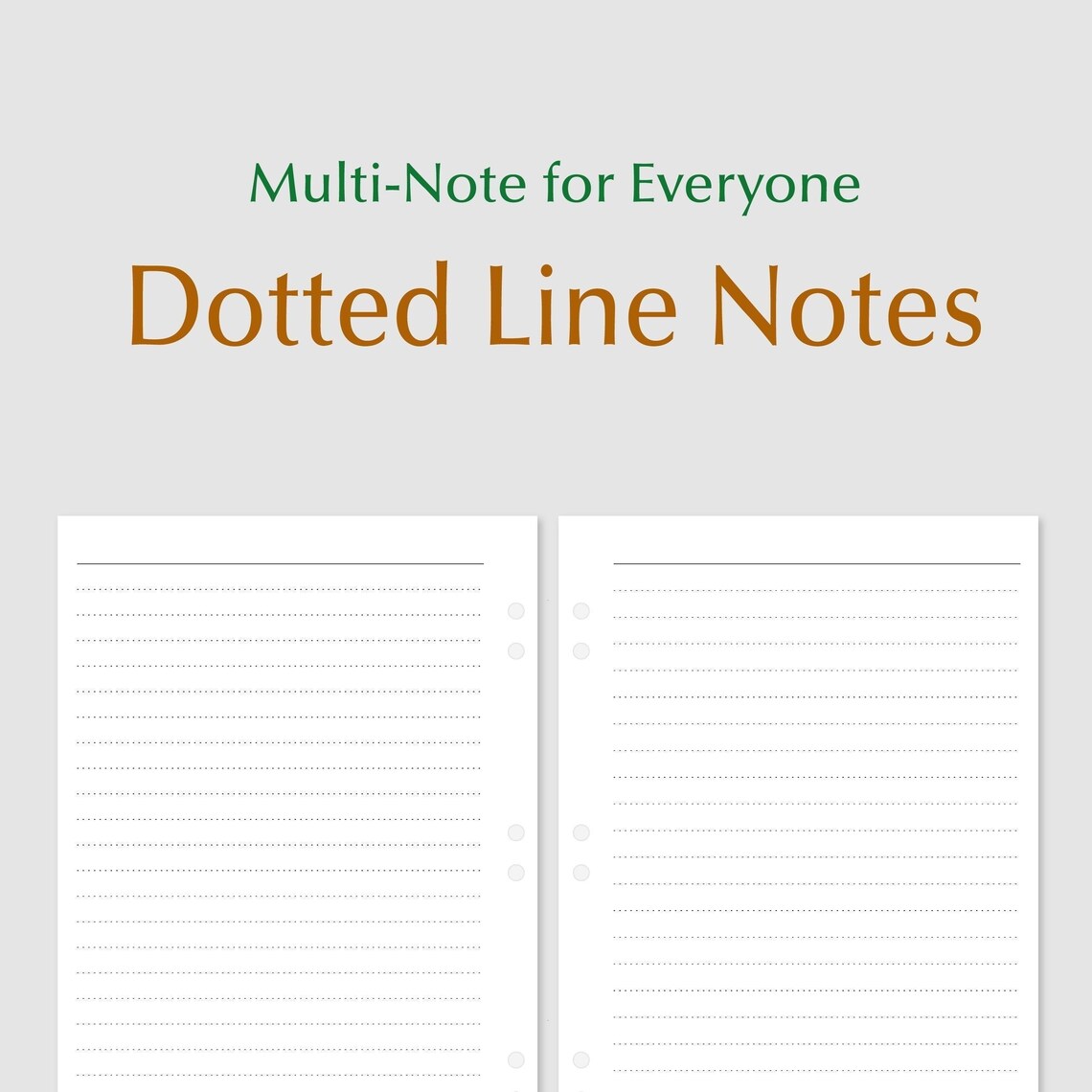 A5 Notes Dotted Line Notes Printable Planner Inserts | Etsy
