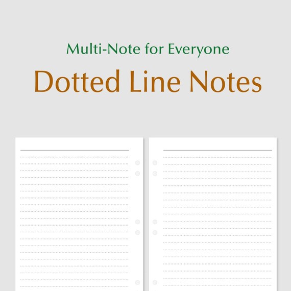 A5 Notes Dotted Line Notes Printable Planner Inserts | Etsy