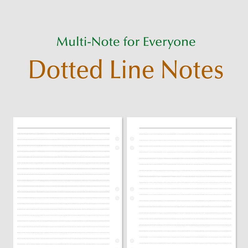 A5 Notes Dotted Line Notes Printable Planner Inserts - Etsy