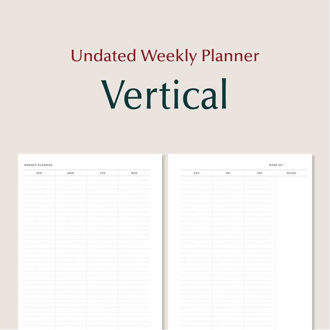 Undated A5 Weekly Printable Planner, Undated Planner, Undated Planner ...