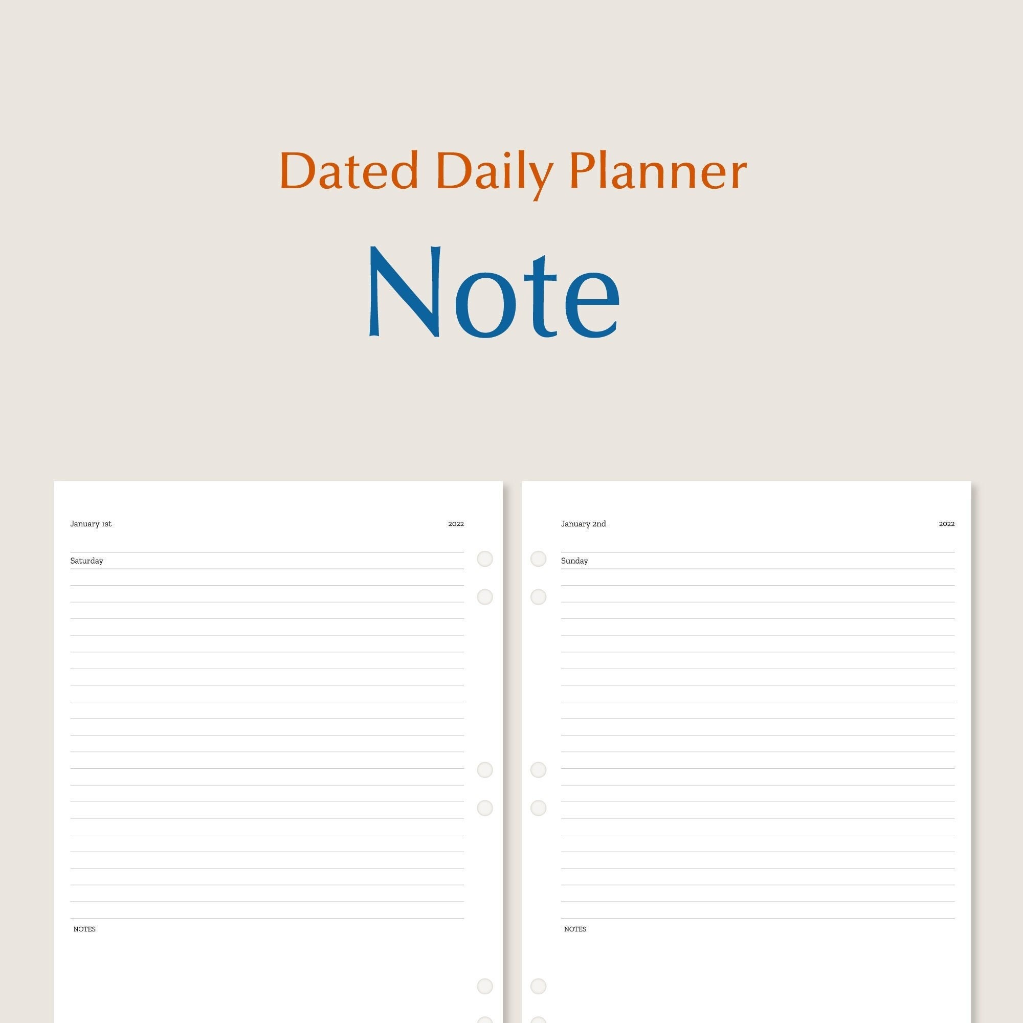 2024 Dated A5 Daily Printable Planner, Dated Planner, 2024 Dated ...