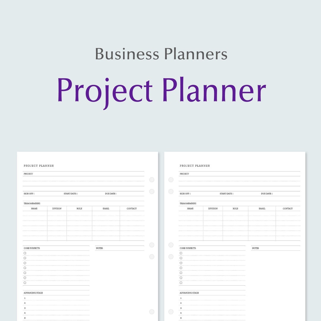 A5 Business Planners | Project Planner, Project Planner Insert ...