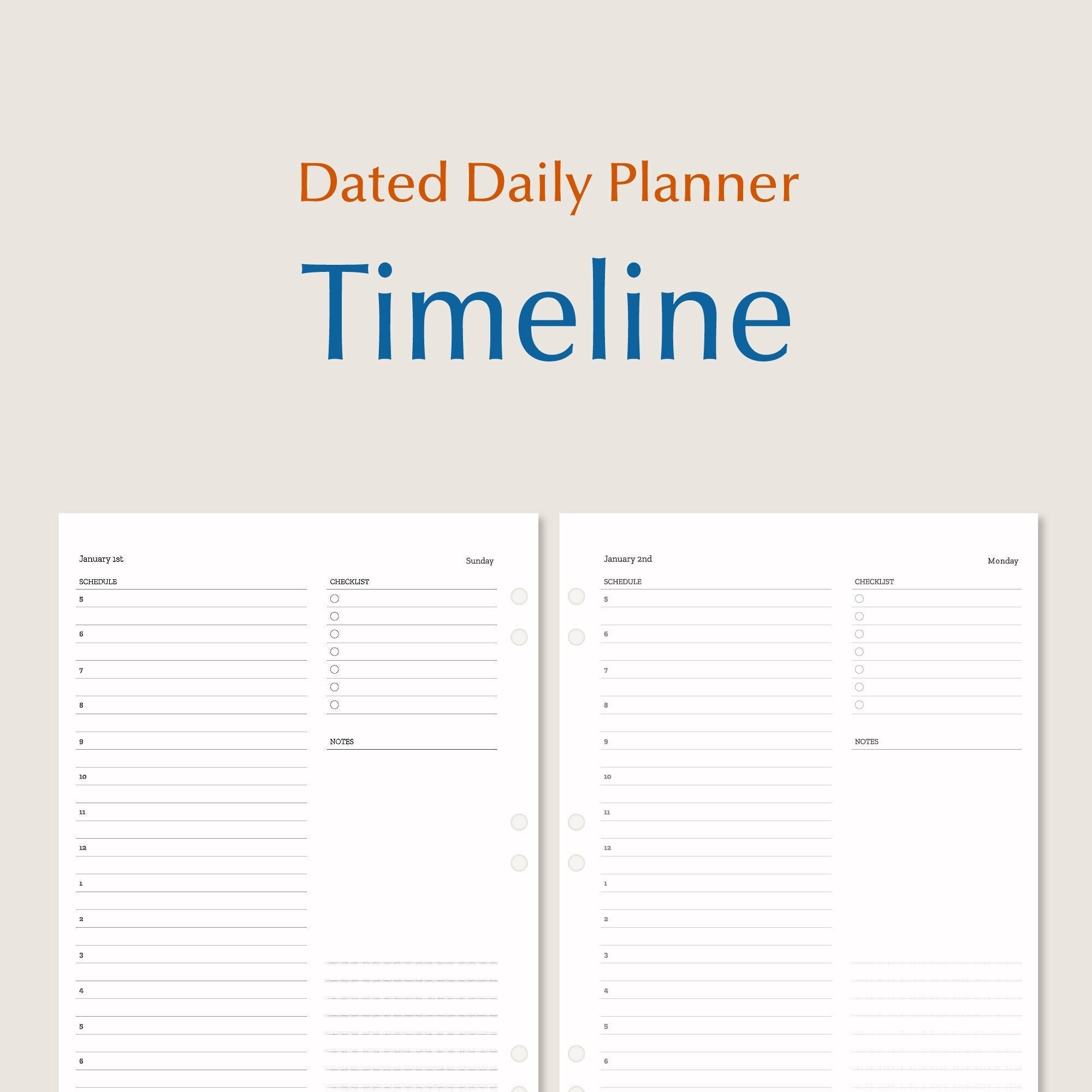 2024 Dated A5 Daily Printable Planner, Dated Planner, 2023 Dated ...