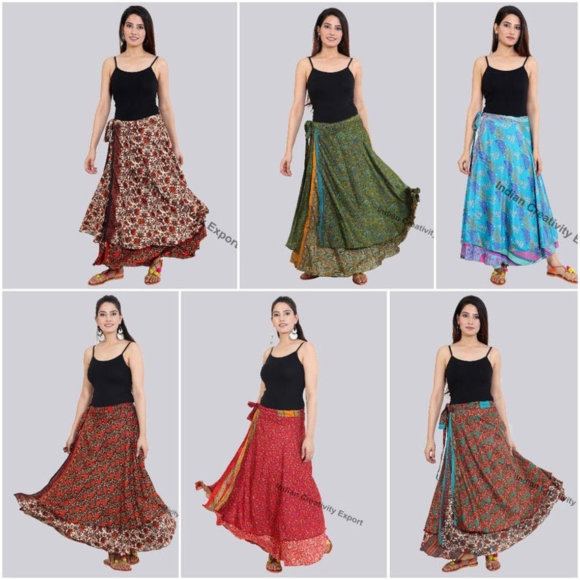 3 Pcs Indian Silk Skirts Vintage Silk Skirt Bohemian Skirts | Etsy