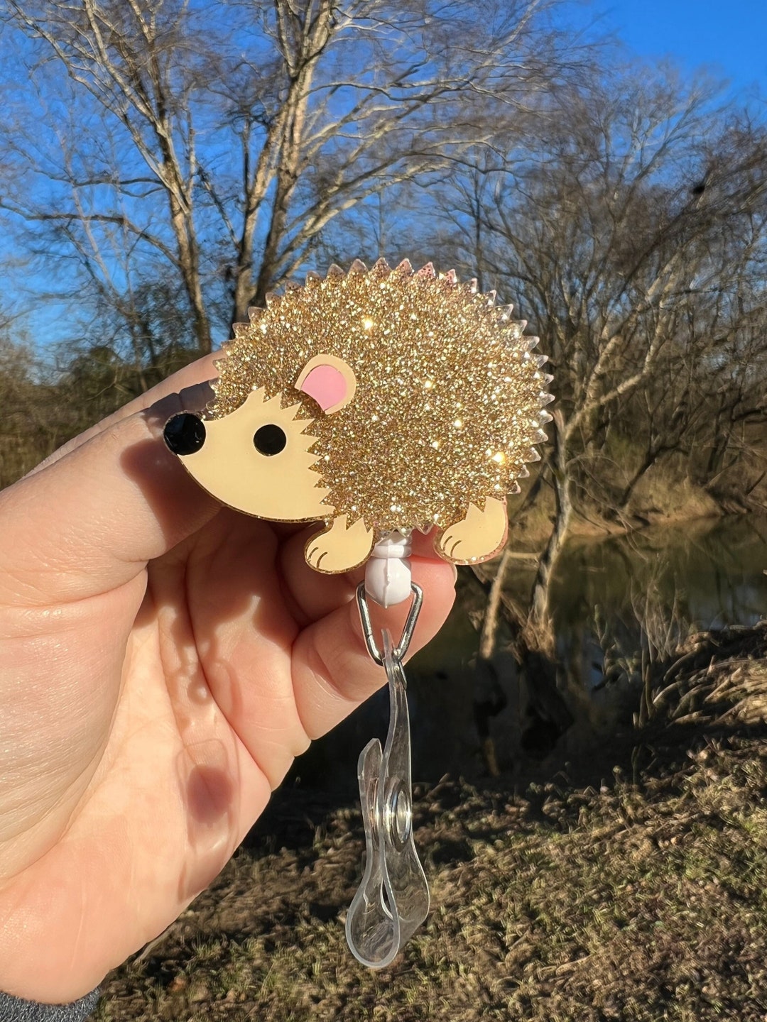 Hedgehog Badge Reel, Cute Badge Reel, Nurse Badge Reel, Glitter Badge ...