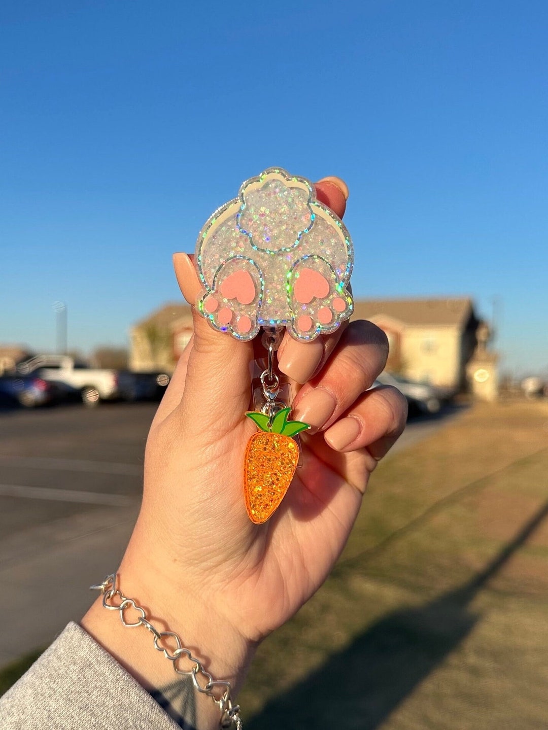 Bunny Butt Badge Reel, Bunny Butt, Easter Badge Reel, Spring Badge Reel ...