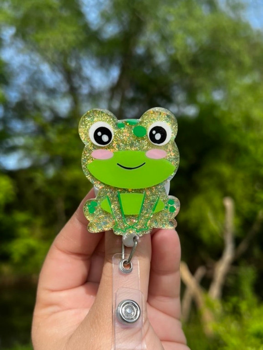 Sitting Frog Badge Reel, Cute Frog Badge Reel, Frog Badge Reel, Animal ...