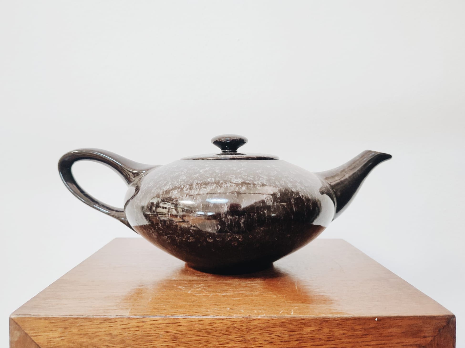 Mid-century Modern Teapot Ceramic Teapot Low Teapot Black - Etsy