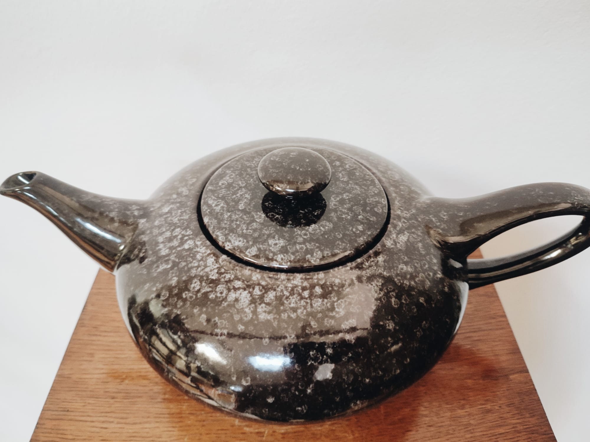 Mid-century Modern Teapot Ceramic Teapot Low Teapot Black - Etsy