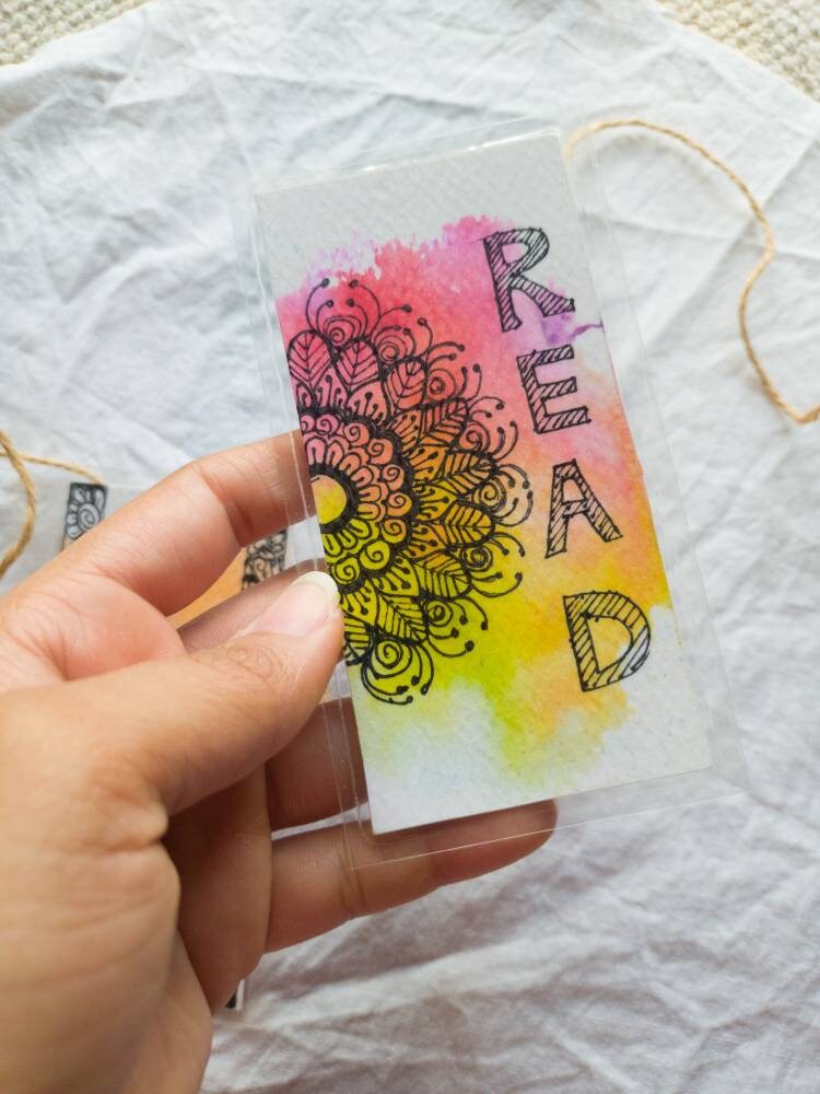 Hand-drawn Bookmarks Bookmarks Handmade Mandala set of Four - Etsy