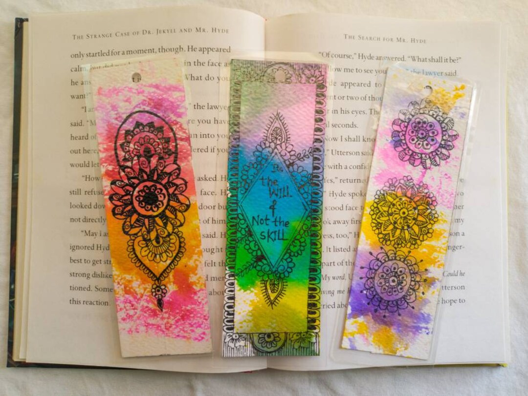 Painted Acrylic Colourful Bookmark Set - Etsy