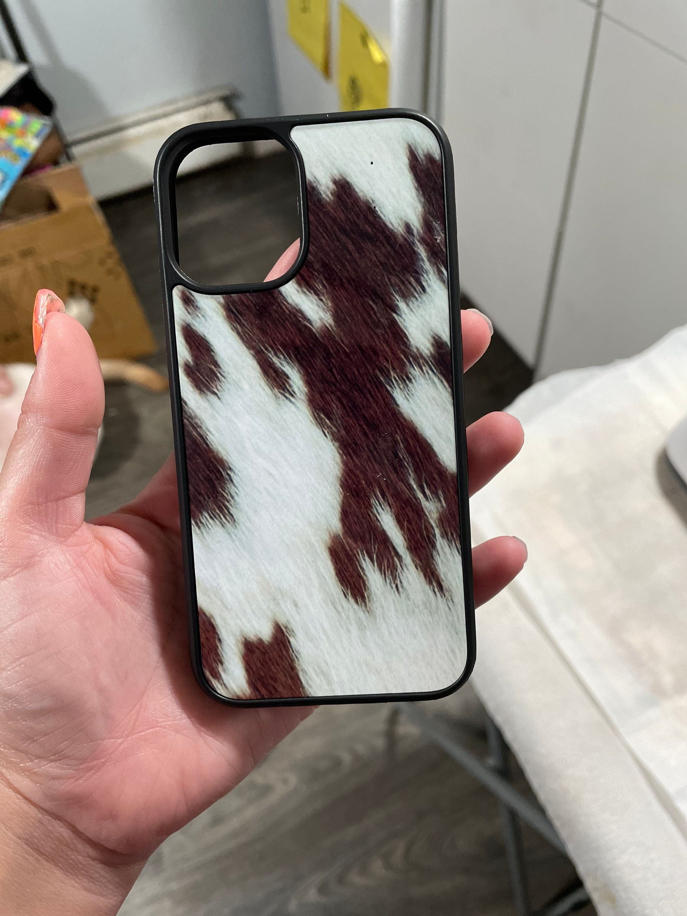 Cow hide phone case cow print phone case | Etsy