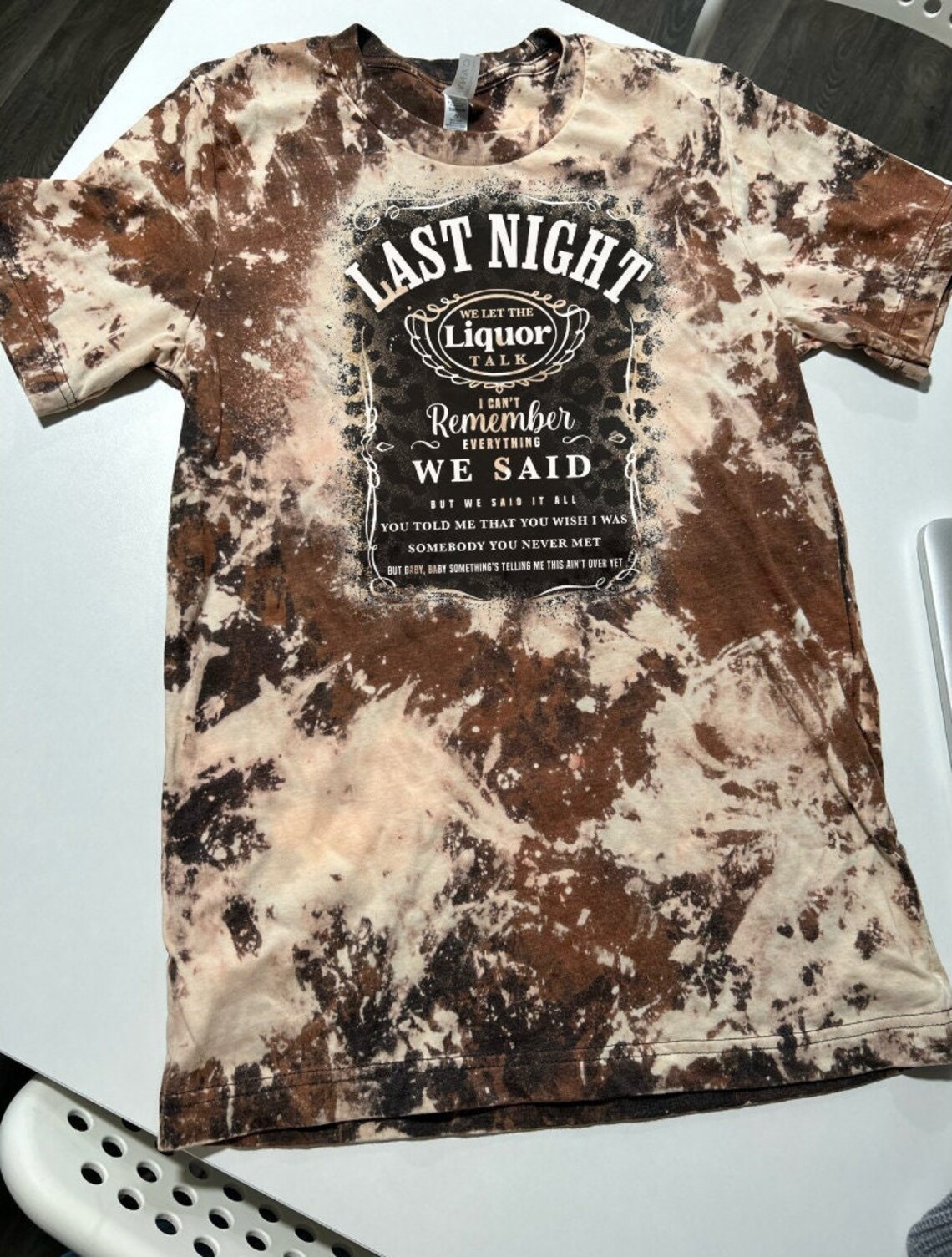 Last Night Graphic Tee Last Night Bleached Tee Bleached - Etsy