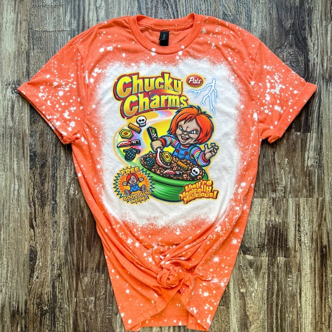 Halloween Bleached Shirt, Horror Characters Bleached Shirt, Halloween ...