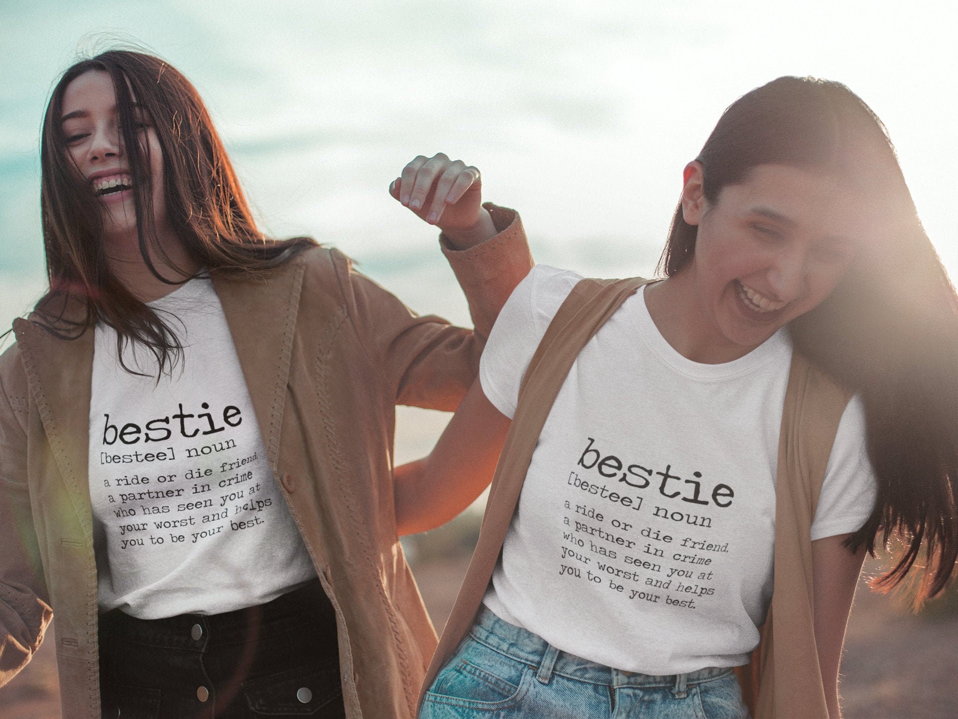 Besties Mejores amigas a juego camisetas SET | Etsy