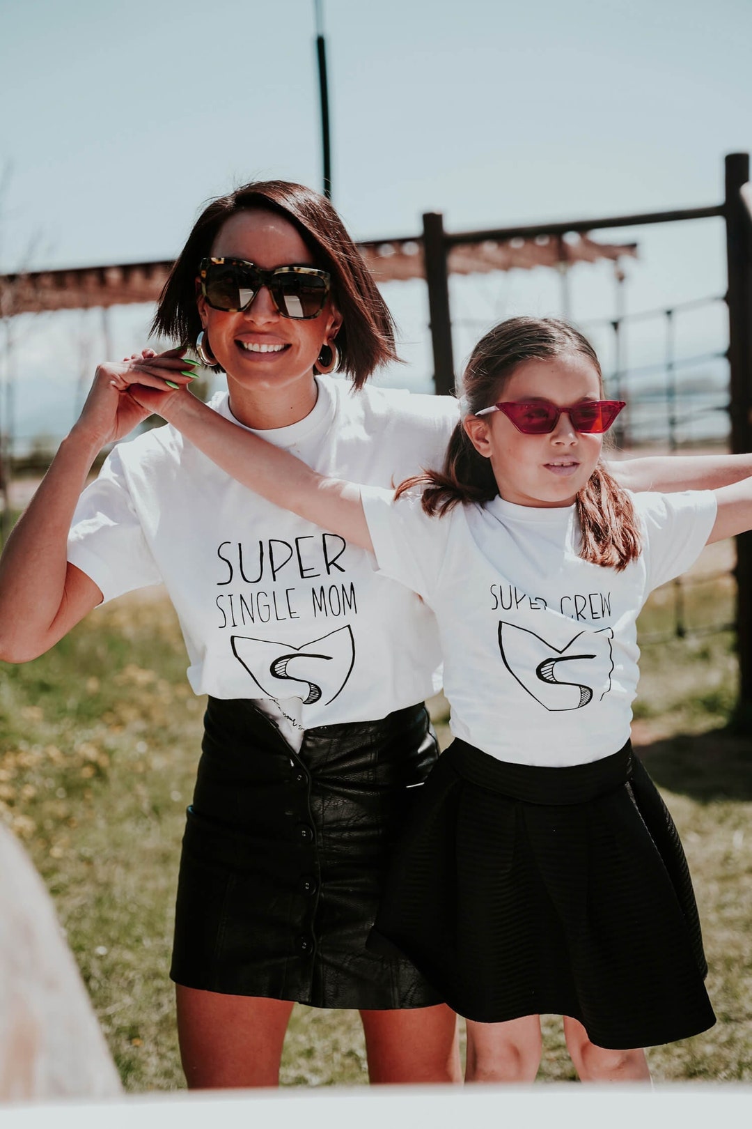 Super Single Mom and Her Super Crew Matching T-shirts SET - Etsy