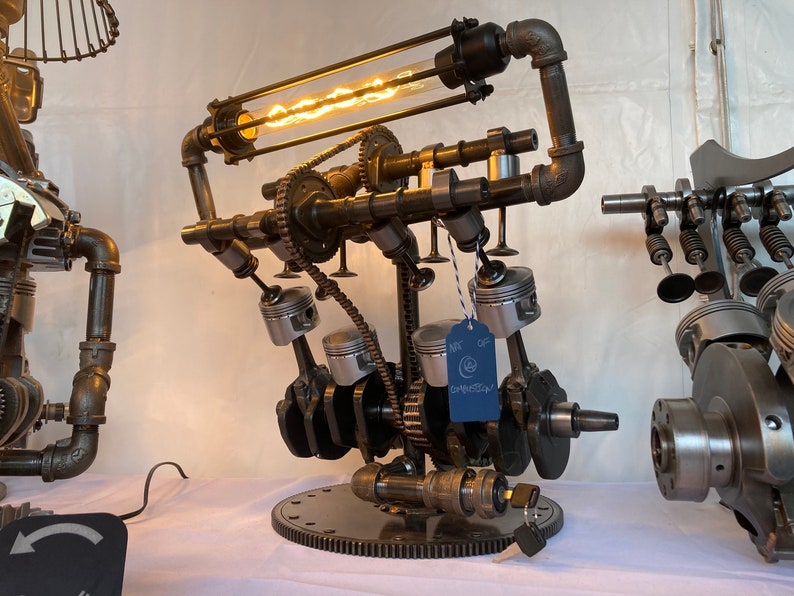 Kawasaki 900 Engine Internals Table Lamp Inline Four Metal Art - Etsy