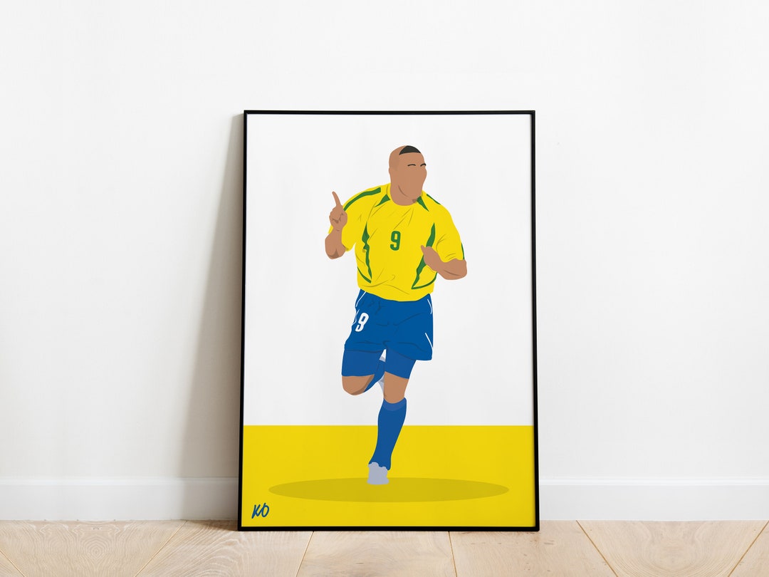 R9 Ronaldo Brazil Icon Football Poster Print A3 / A4 / A5 Wall Art ...
