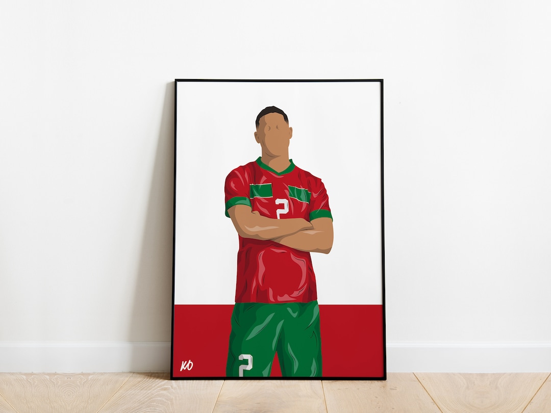 Achraf Hakimi Morocco World Cup Football Poster Print A3 / A4 / A5 Wall ...