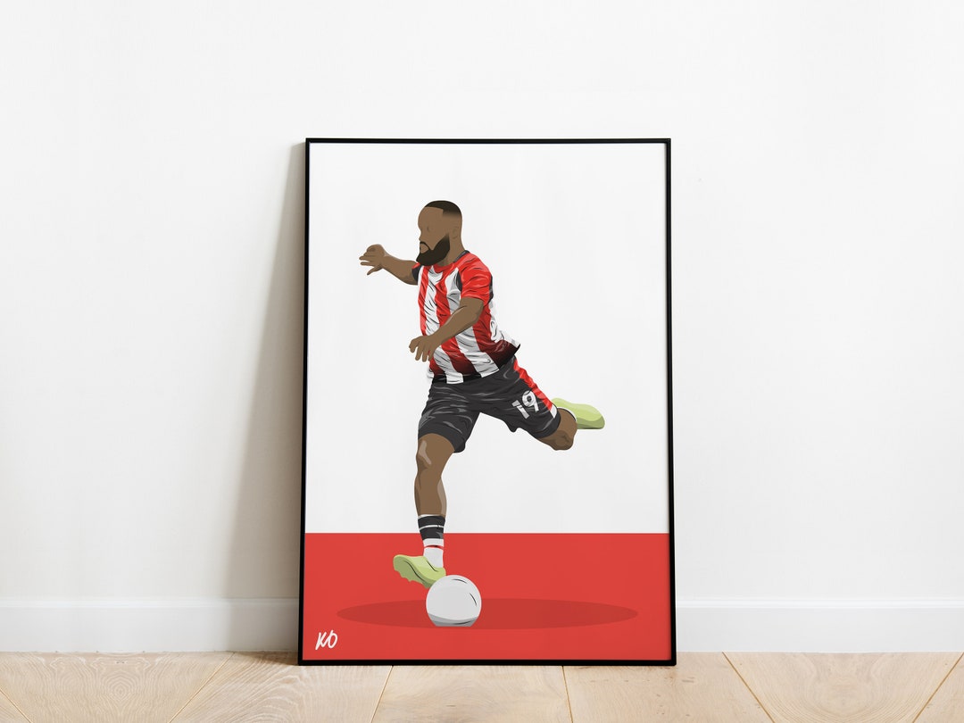 Bryan Mbeumo Brentford Football Poster Print A3 / A4 / A5 Wall Art ...