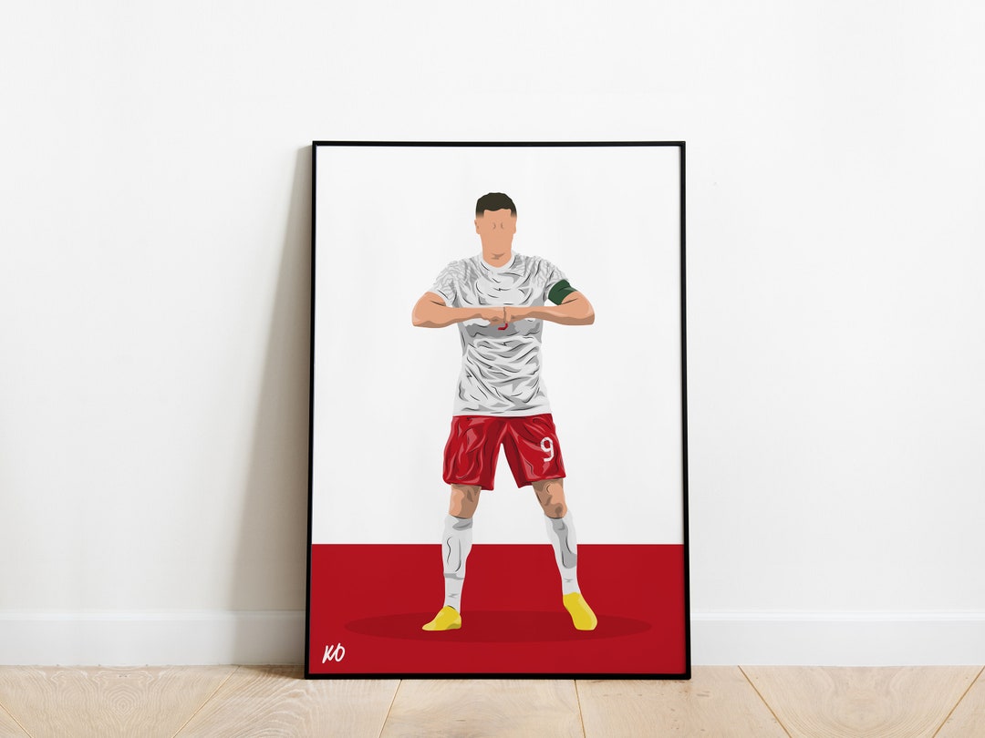 Robert Lewandowski Poland World Cup Football Poster Print A3 / A4 / A5 ...