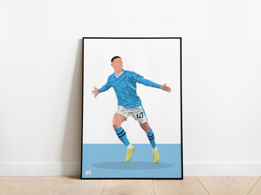 Phil Foden Man City Football Poster Print A3 / A4 / A5 Wall Art, Office ...