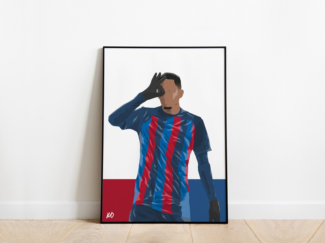 Raphinha Barcelona Football Poster Print A3 / A4 / A5 Wall Art, Office ...