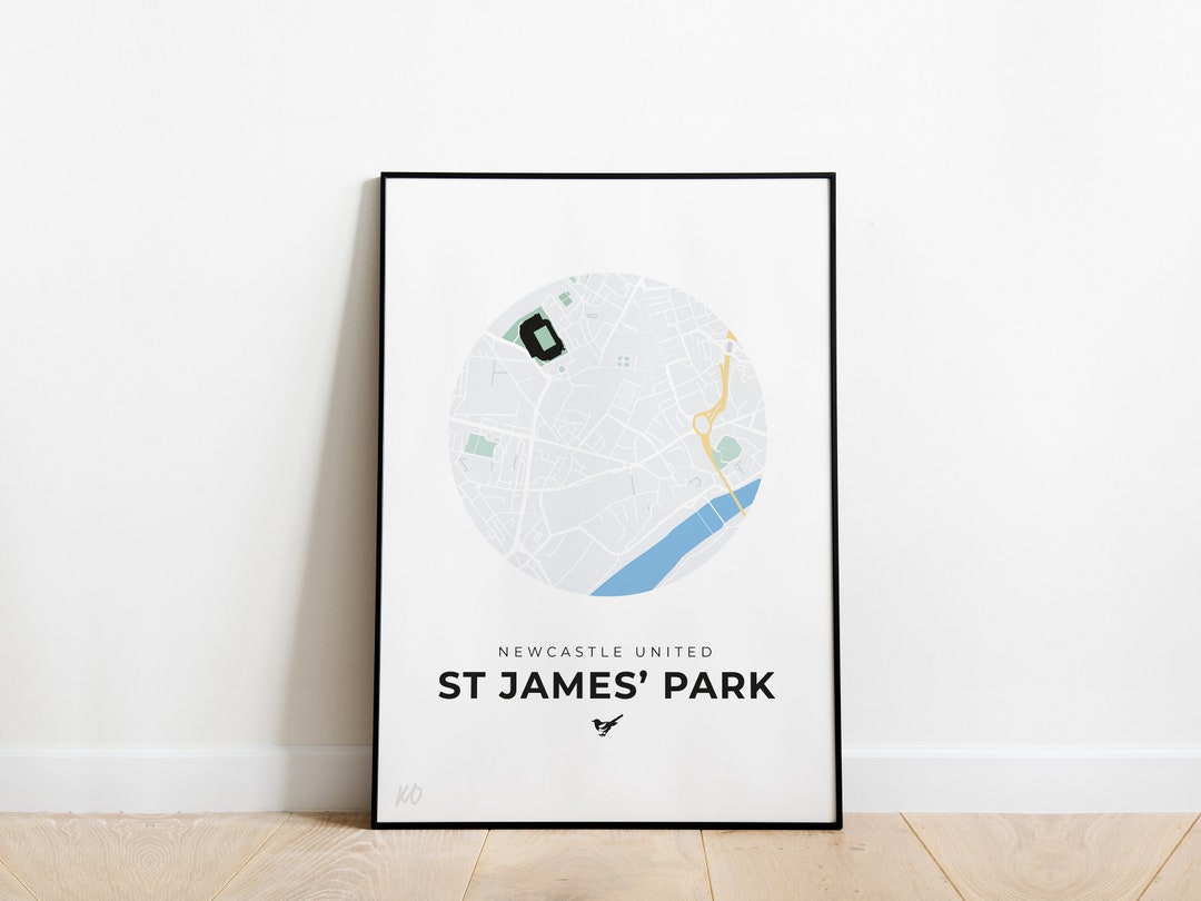 St James Park Newcastle United Football Stadium Map Poster Print A3 ...