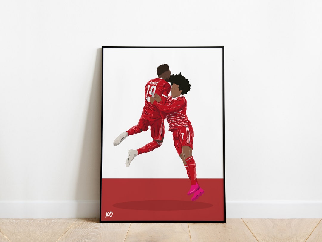 Alphonso Davies, Serge Gnabry Bayern Munich Football Poster Print A3 ...