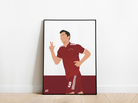 Robert Lewandowski Bayern Munich Football Poster Print | Etsy