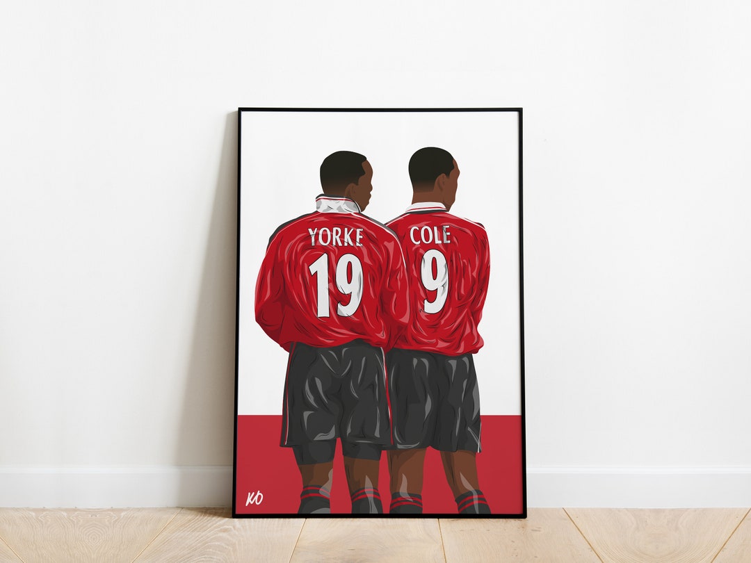 Dwight Yorke, Andy Cole Manchester United Icon Football Poster Print A3 ...