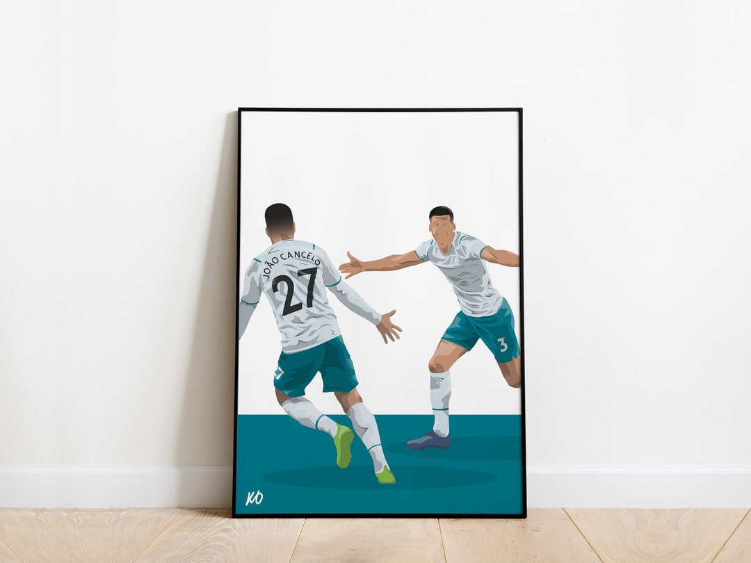 Ruben Dias and Joao Cancelo Man City Football Poster Print A3 - Etsy