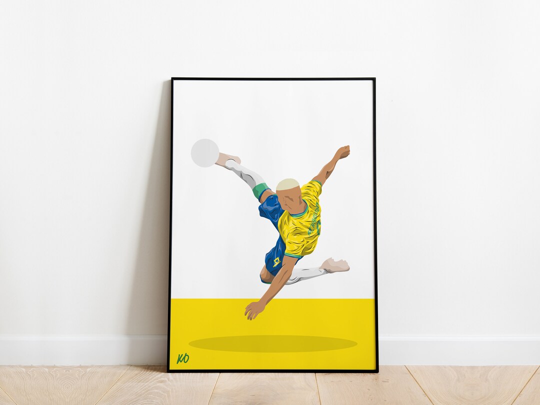 Richarlison Brazil Football Poster Print A3 / A4 / A5 Wall - Etsy