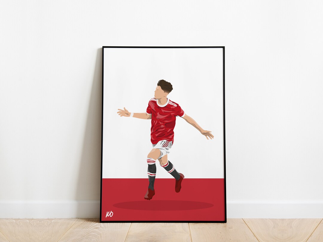 Alejandro Garnacho Manchester United Football Poster Print A3 - Etsy