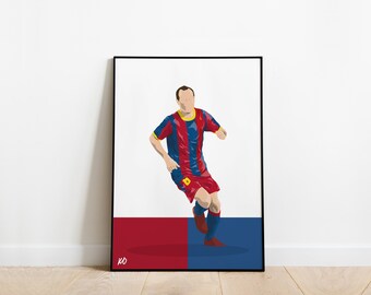 Andres Iniesta Barcelona Shirt Art Print - Etsy UK