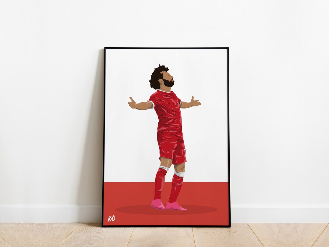 Mo Salah Liverpool 2023/24 New Kit Football Poster Print A3 / A4 / A5 ...