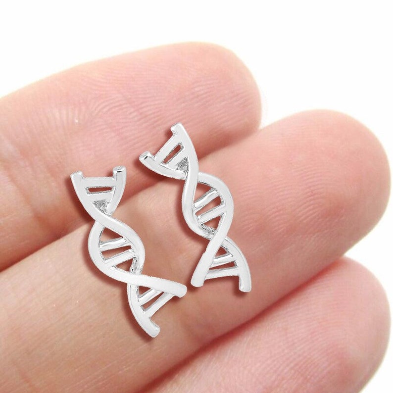 DNA Cute Geometrics Molecule Structure Crawler Stud Silver - Etsy UK