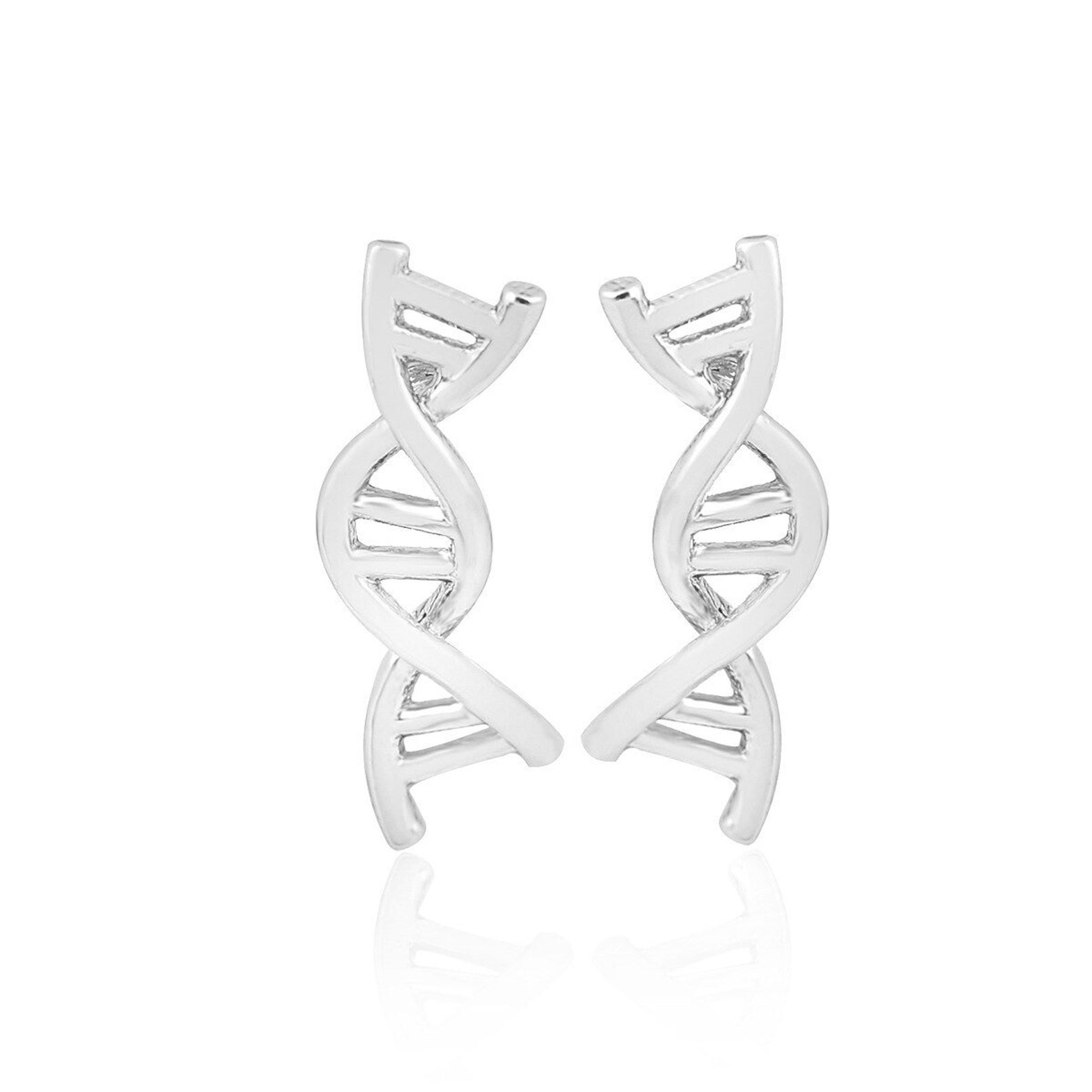 DNA Cute Geometrics Molecule Structure Crawler Stud Silver - Etsy UK