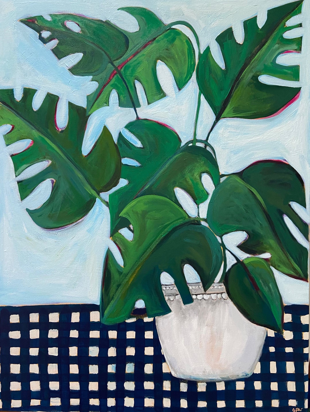 Monstera Painting, Plant Lover Art, Home Decor, Large Painting 30x40 ...