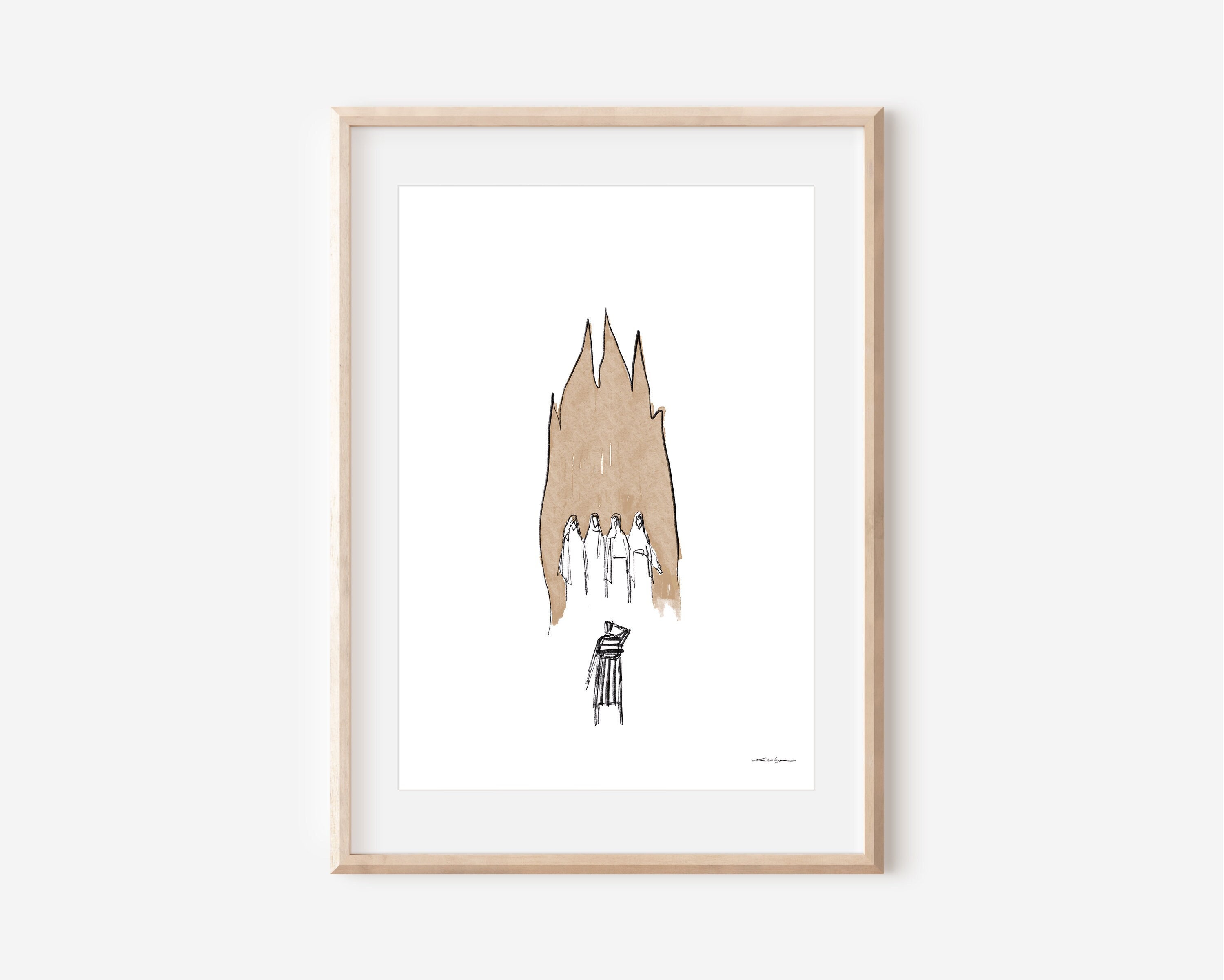 Bible Wall Art Digital, Shadrach, Meshach, Abednego, Bible Minimalist Art Minimalist Wall Art ...