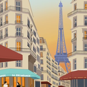 Paris Cafe Sunset Print | Eiffel Tower Art - Etsy
