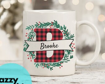 Christmas Monogram Mug - Etsy