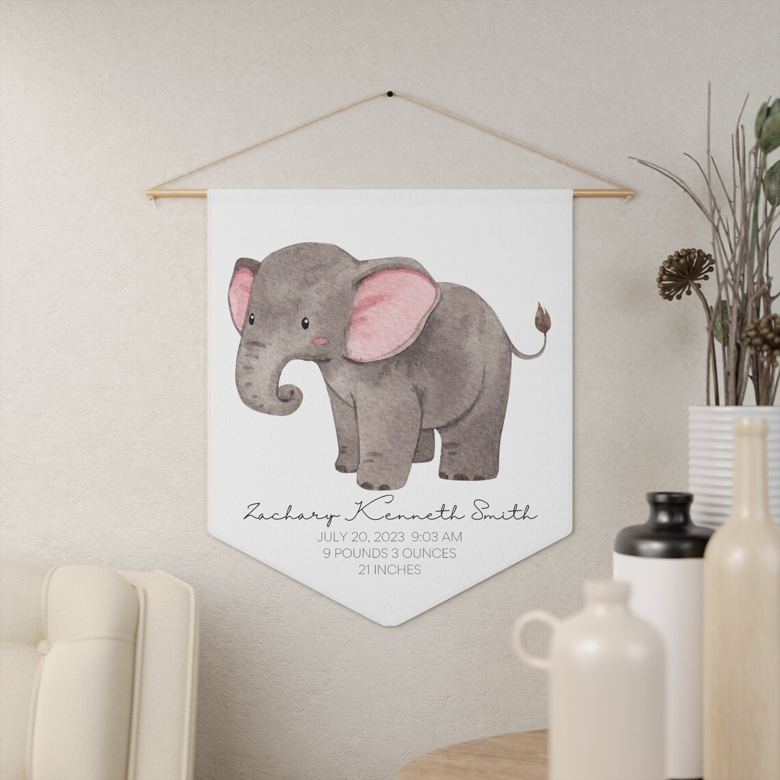 Birth Stats Banner Pennant Banner Custom Birth Stats Jungle - Etsy