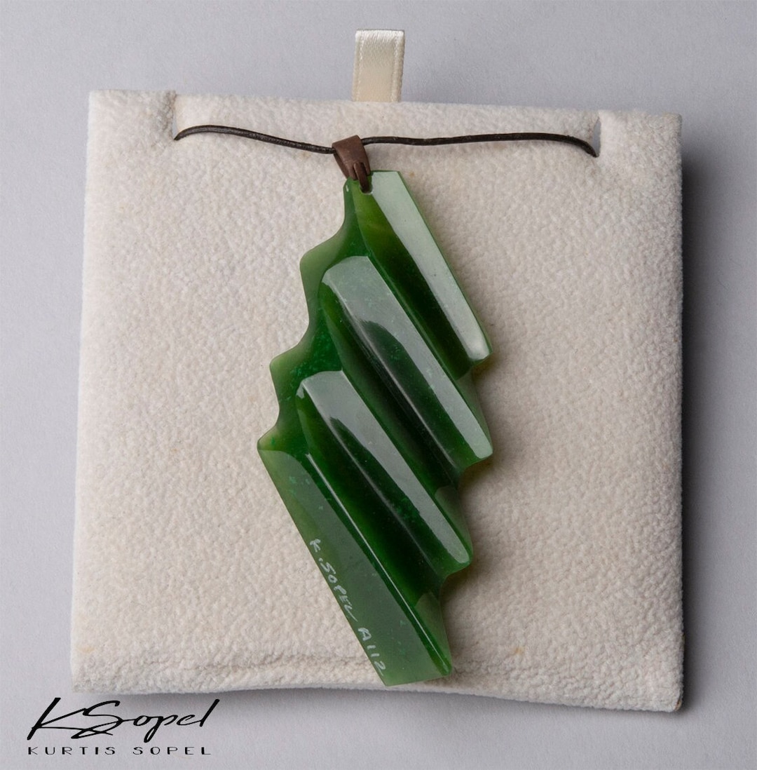 Jade, High Quality, Canadian, Jade, Water Form Pendant, Jewelry, Bronze ...