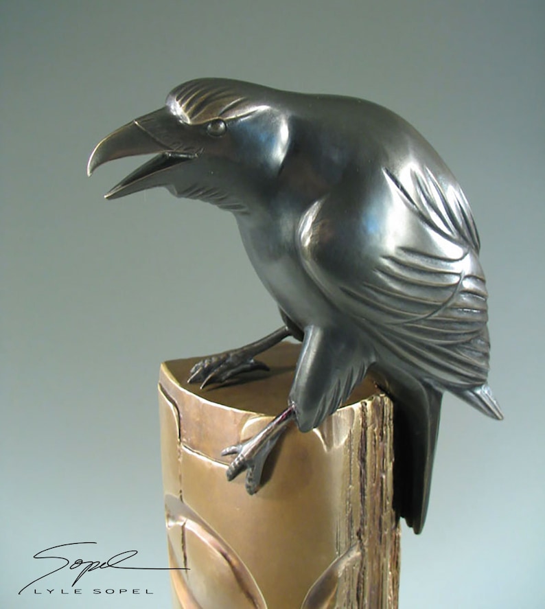 Bronze Raven Totem Sculpture by Lyle Sopel - Etsy