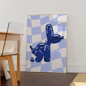 Printable Blue Balloon Dog Poster Dorm Preppy Eclectic Print Modern ...
