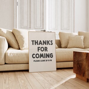 Printable Thanks for Coming Quote Poster | Funny Retro Typography Print ...