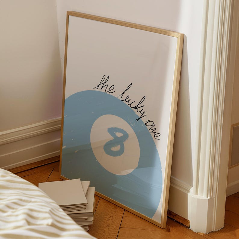 Printable the Lucky One Light Blue Pool Ball 8 Lucky Me Lucky You Decor ...